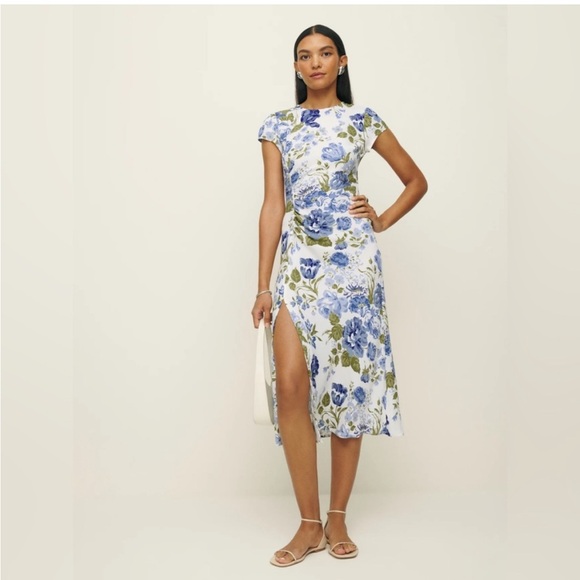 Reformation | Dresses | Reformation Floral Midi Dress With Slit | Poshmark